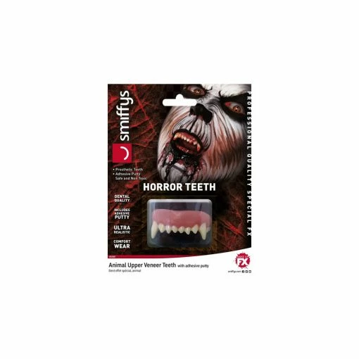 Smiffy’s Make-up FX Prosthetic Animal Horror Teeth Teeth & Fangs – Red ...